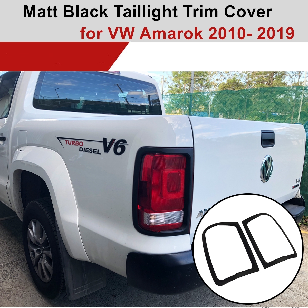 Tail Light Cover Trim fit Volkswagen VW Amarok 2010-2019 Matt Black | eBay